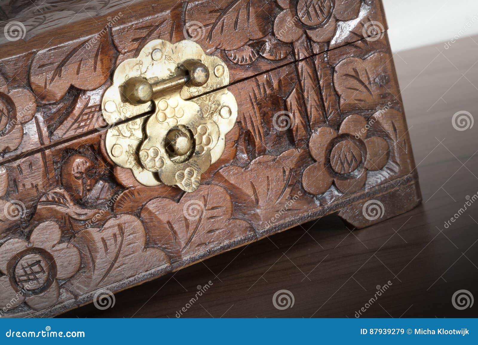 Very Old Wooden Chest with Simple Lock Stock Image - Image of ...