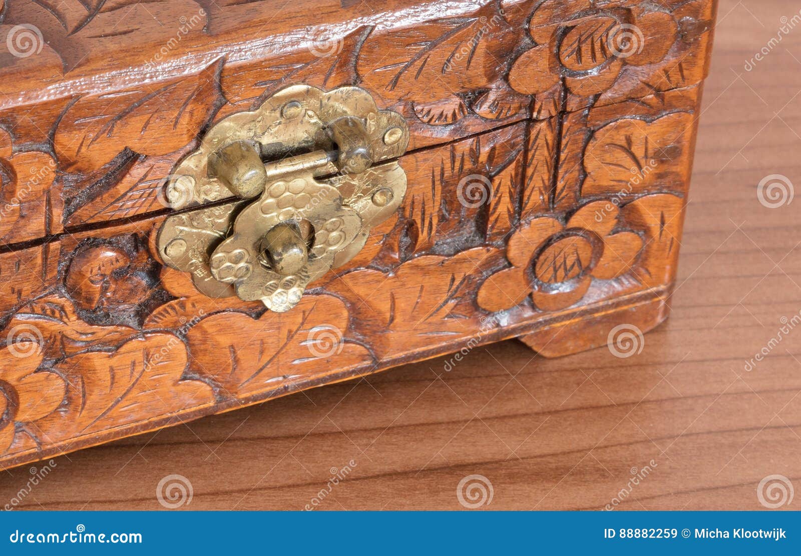 Very Old Wooden Chest with Simple Lock Stock Image - Image of design ...
