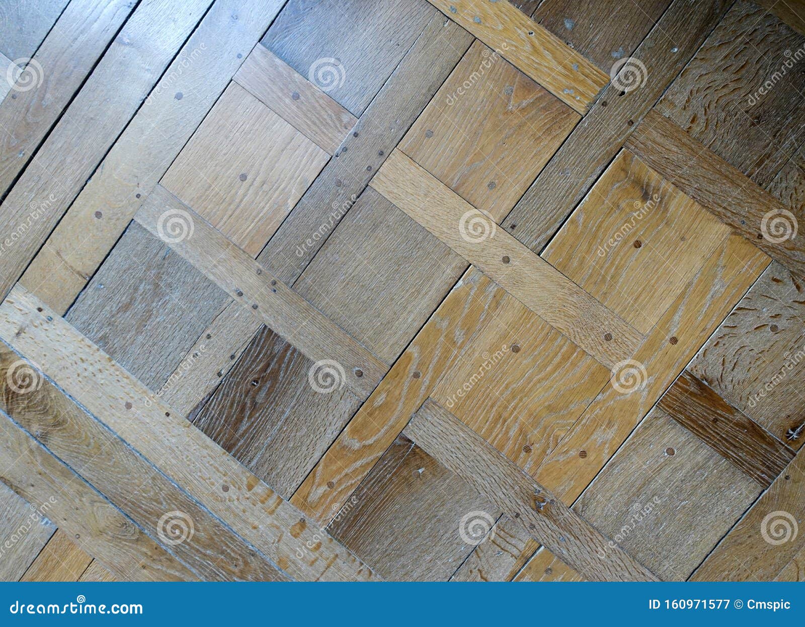 Very Old Wooden Parquet Floor with Square Pattern Stock Image - Image ...