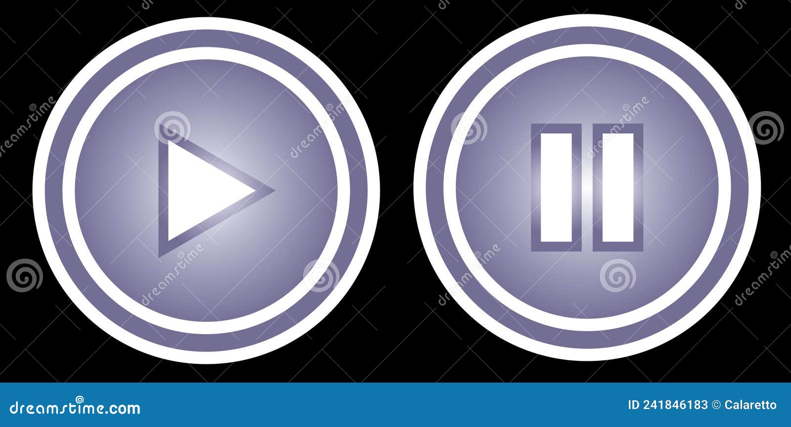 Violet White Play Pause Button Icon Vector Stock Vector - Illustration ...