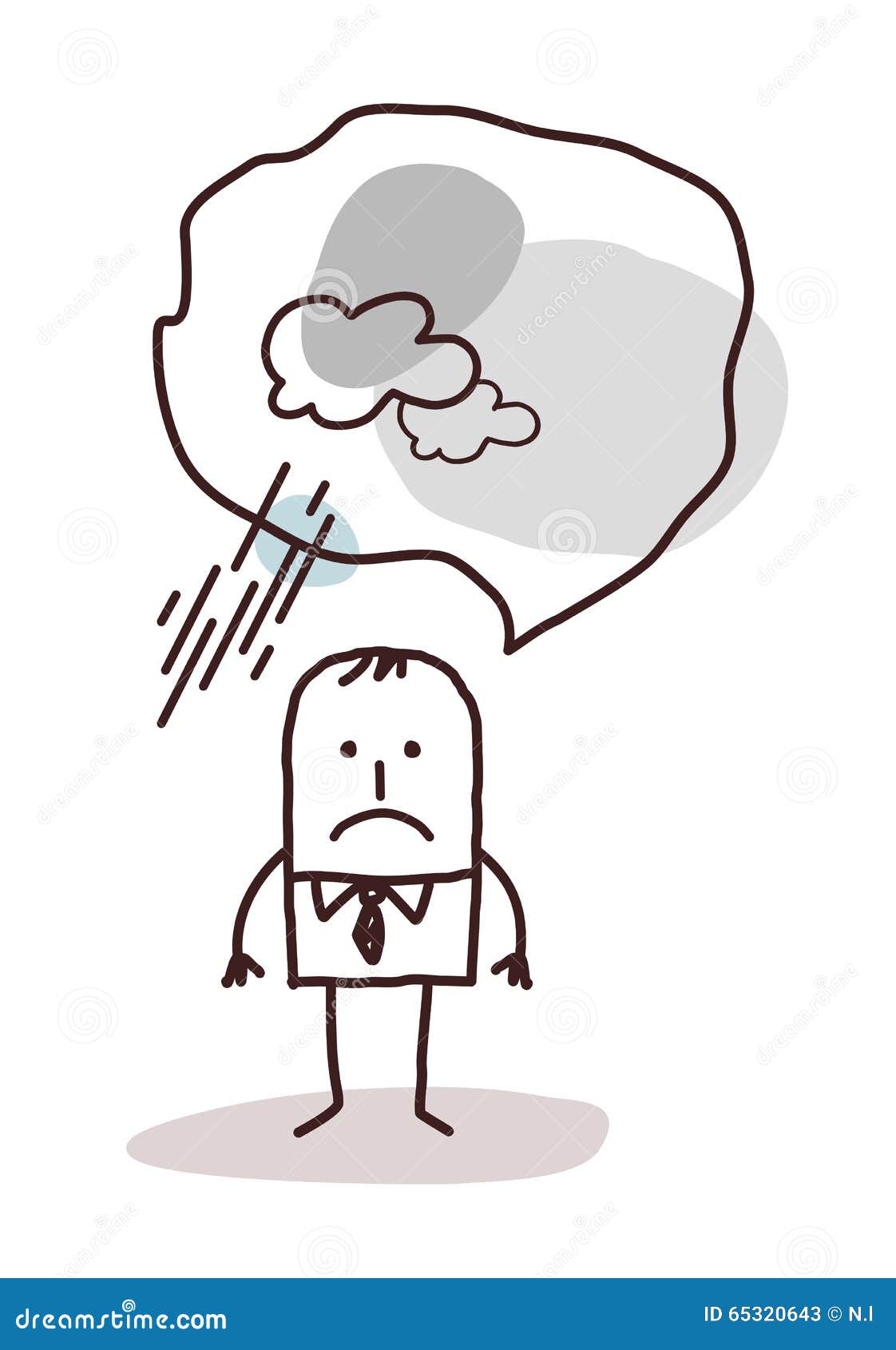 Very Pessimistic Cartoon Man Stock Vector - Illustration of black ...