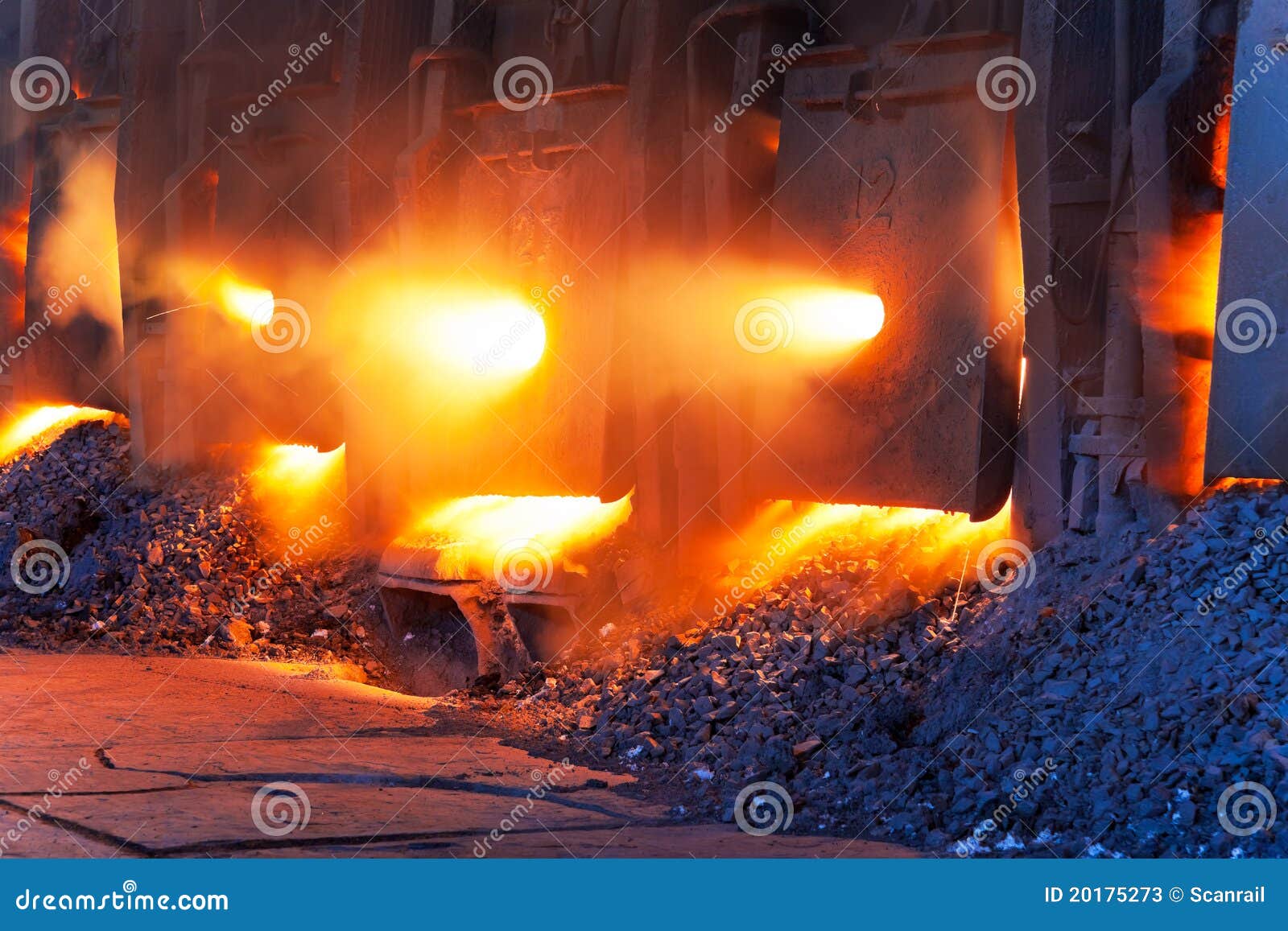Very Rare View Of Working Open Hearth Furnace Stock Photos - Image ...