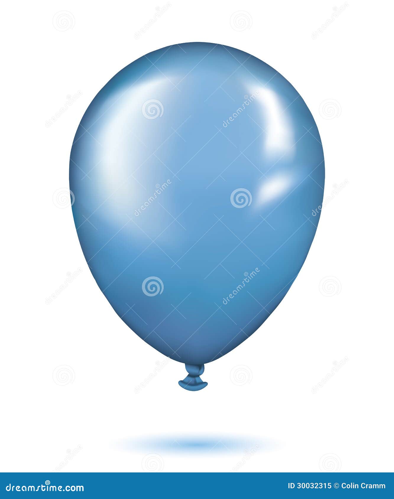 Realistic blue balloon stock vector. Illustration of shiny - 30032315