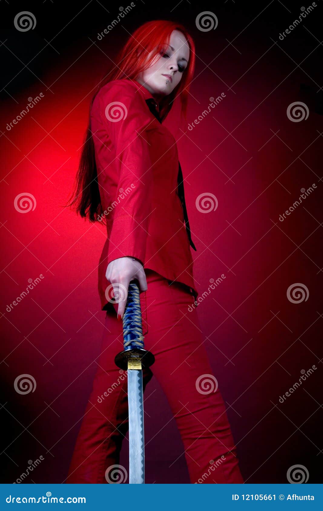 Very sad stock image. Image of arms, faced, katana, sensuality - 12105661
