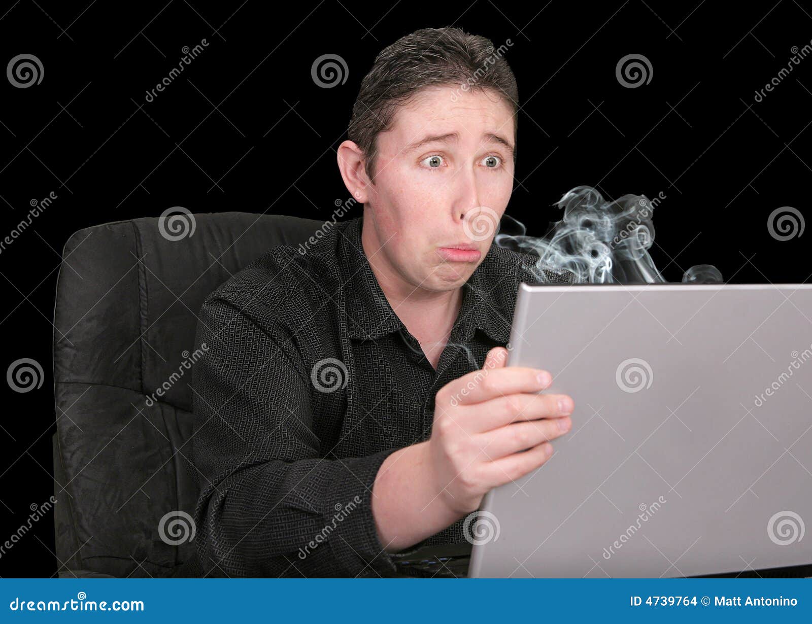 Very Sad at Broken Computer Stock Photo - Image of thirtyish, caucasian ...