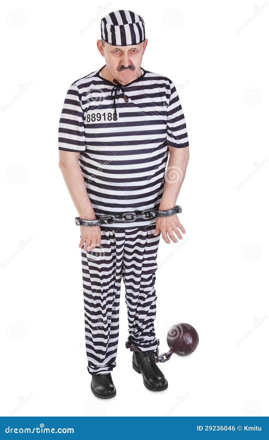 Very Sad Prisoner with Ball and Chain Stock Photo - Image of pulling ...