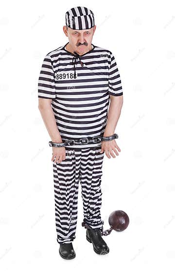 Very Sad Prisoner with Ball and Chain Stock Photo - Image of pulling ...