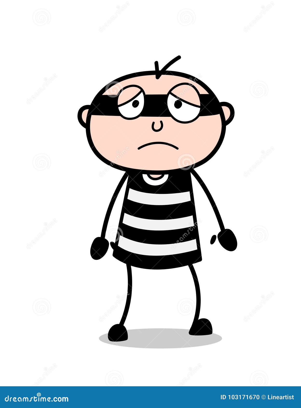 Very Sad Robber Face Expression Stock Illustration - Illustration of ...