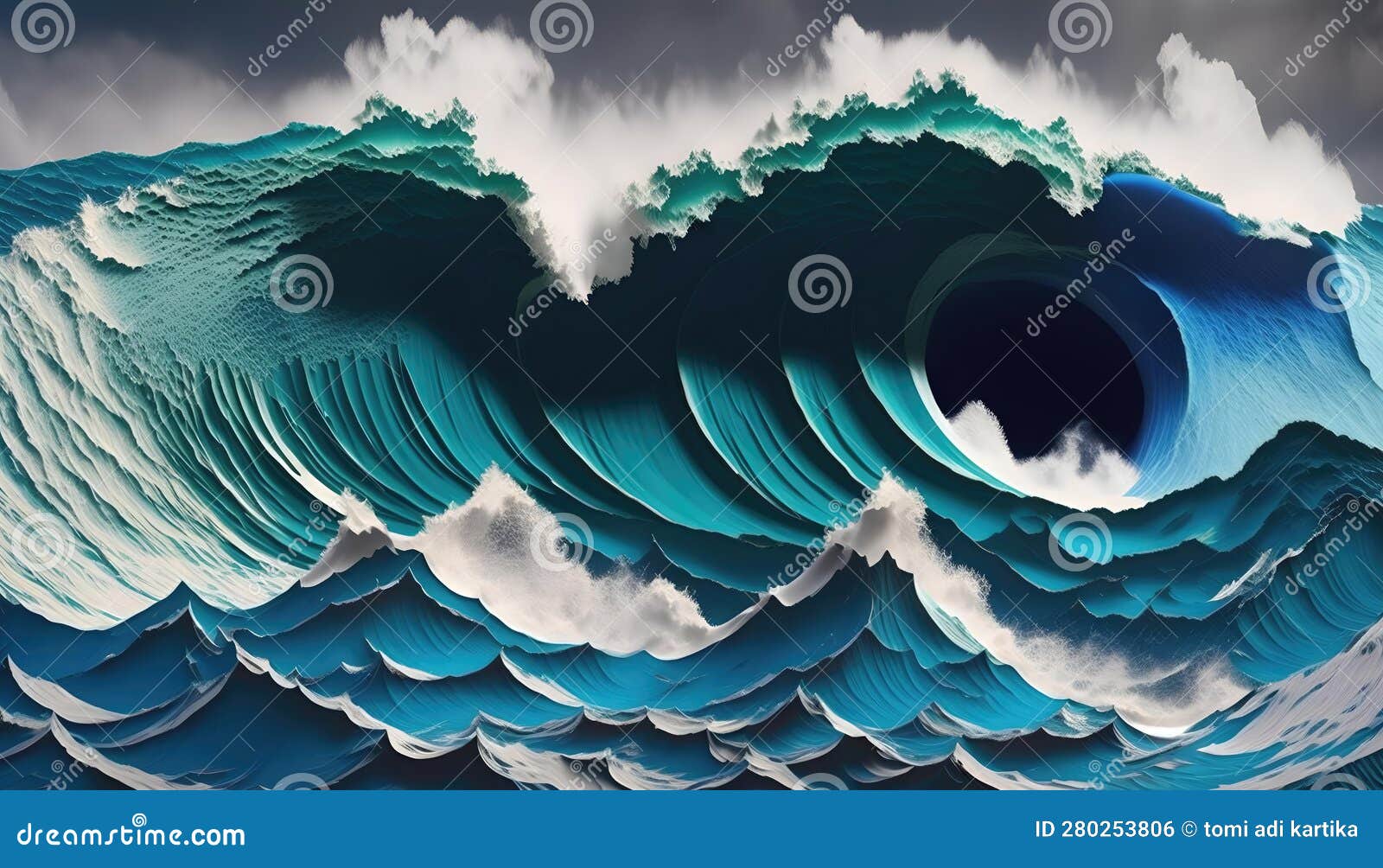 Very scary waves stock illustration. Illustration of line - 280253806