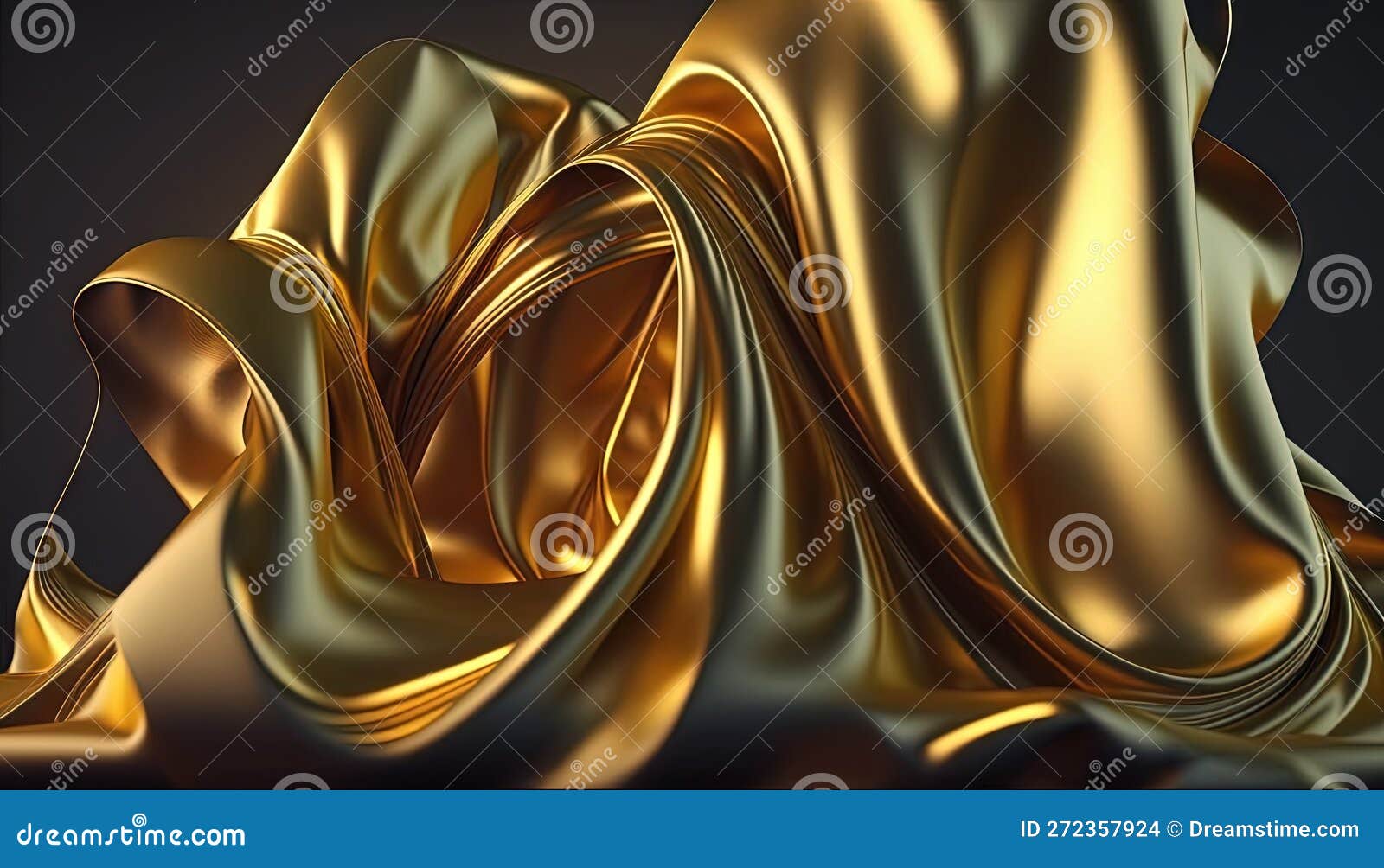 A Very Shiny Gold Fabric with a Very Long Ribbon on it Stock ...
