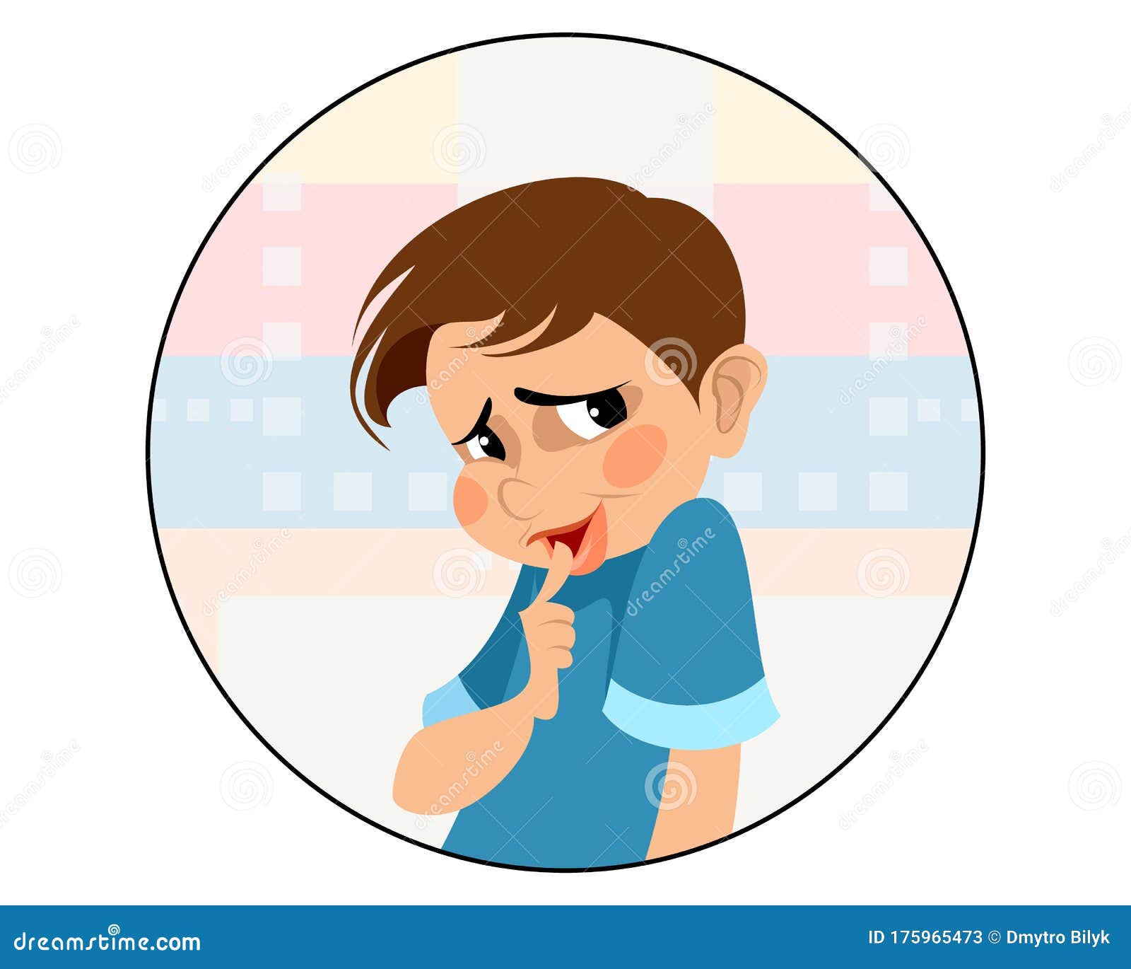 Very shy boy stock vector. Illustration of frame, child - 175965473