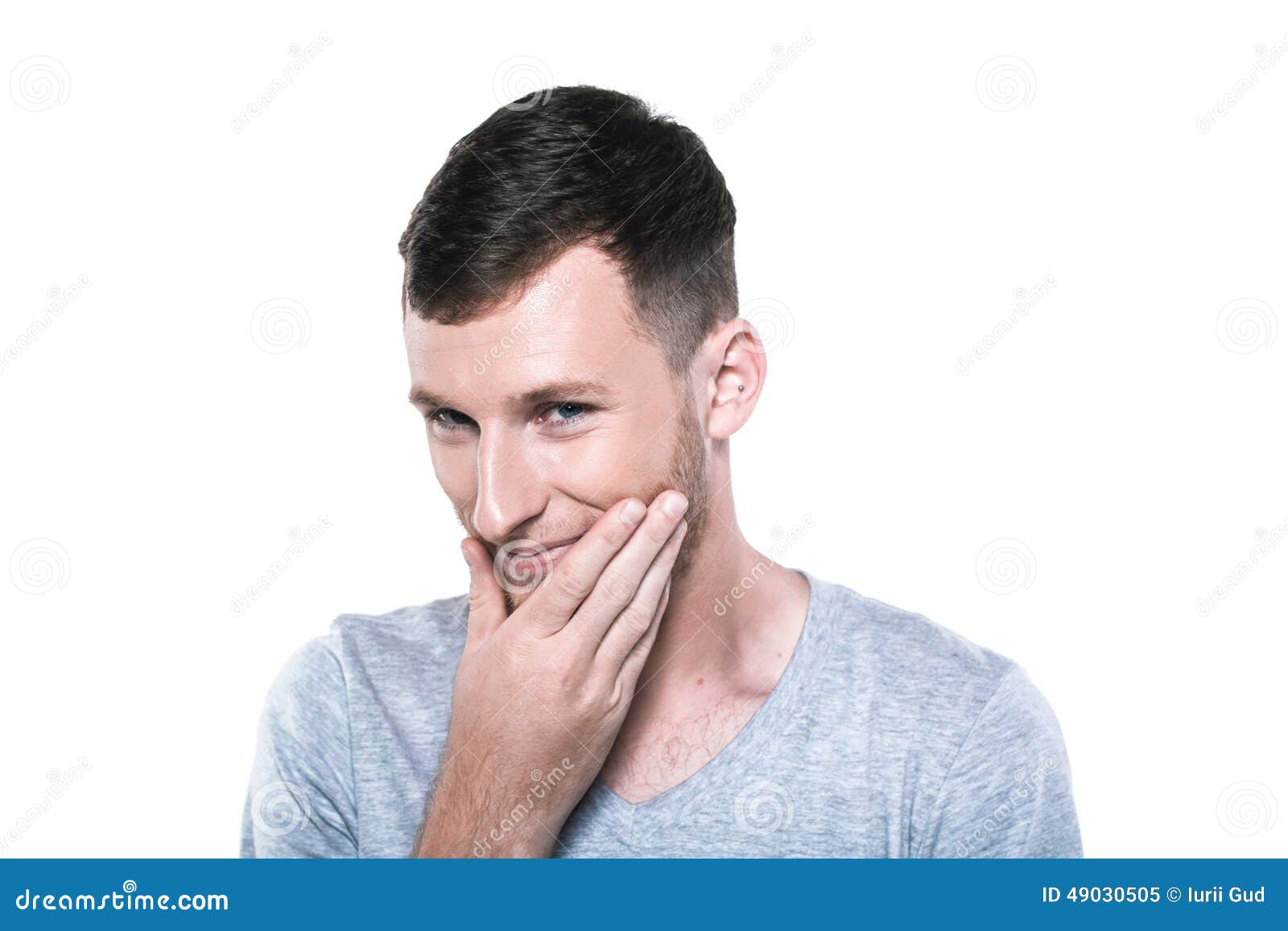 Very shy young man stock image. Image of expressive, hair - 49030505
