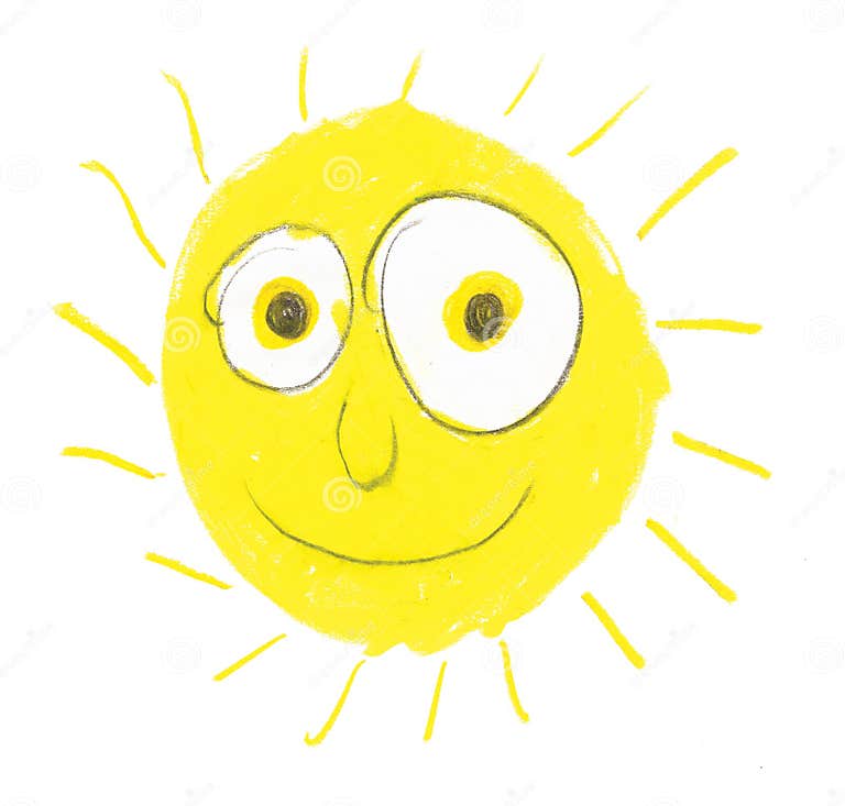Very Silly Sun with Big Eyes Stock Illustration - Illustration of happy ...