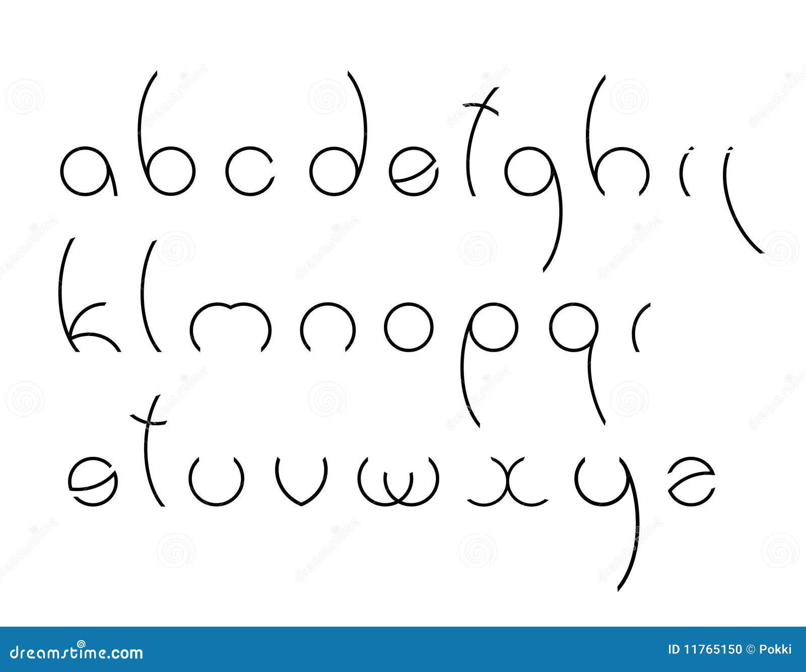 Very simple round font. stock vector. Illustration of background - 11765150