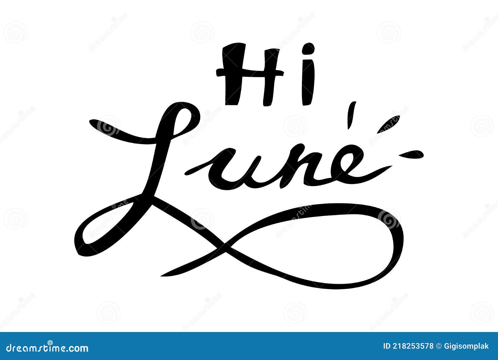 Very Simple Vector Lettering, Hi June, Isolated on White Stock Vector ...