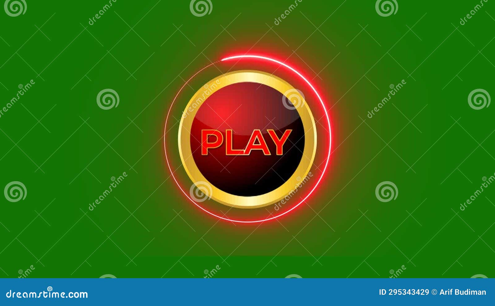 Play Button with Neon Light Effect Green Screen Background Stock Video ...