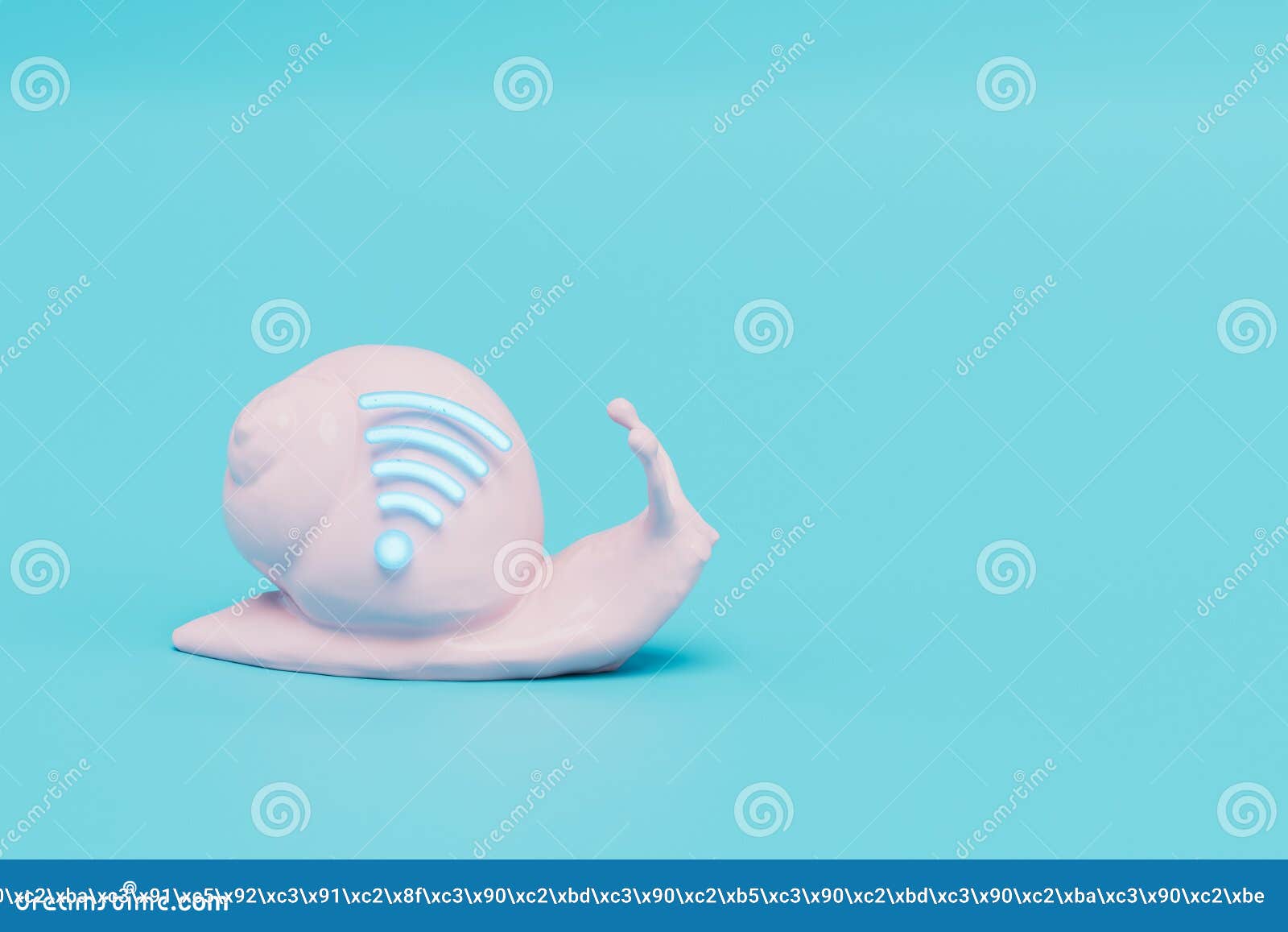 Very Slow Internet Connection. Snail with Wifi Icon on Blue Background ...