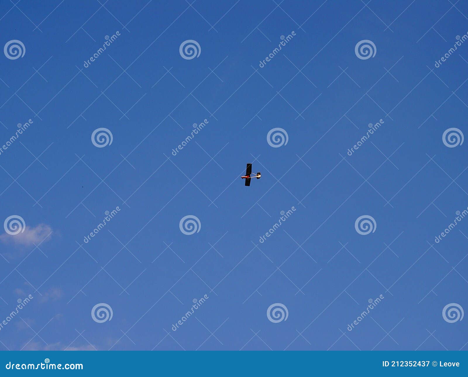 Very Small and Light Propeller Plane Flying at High Altitude, in the ...