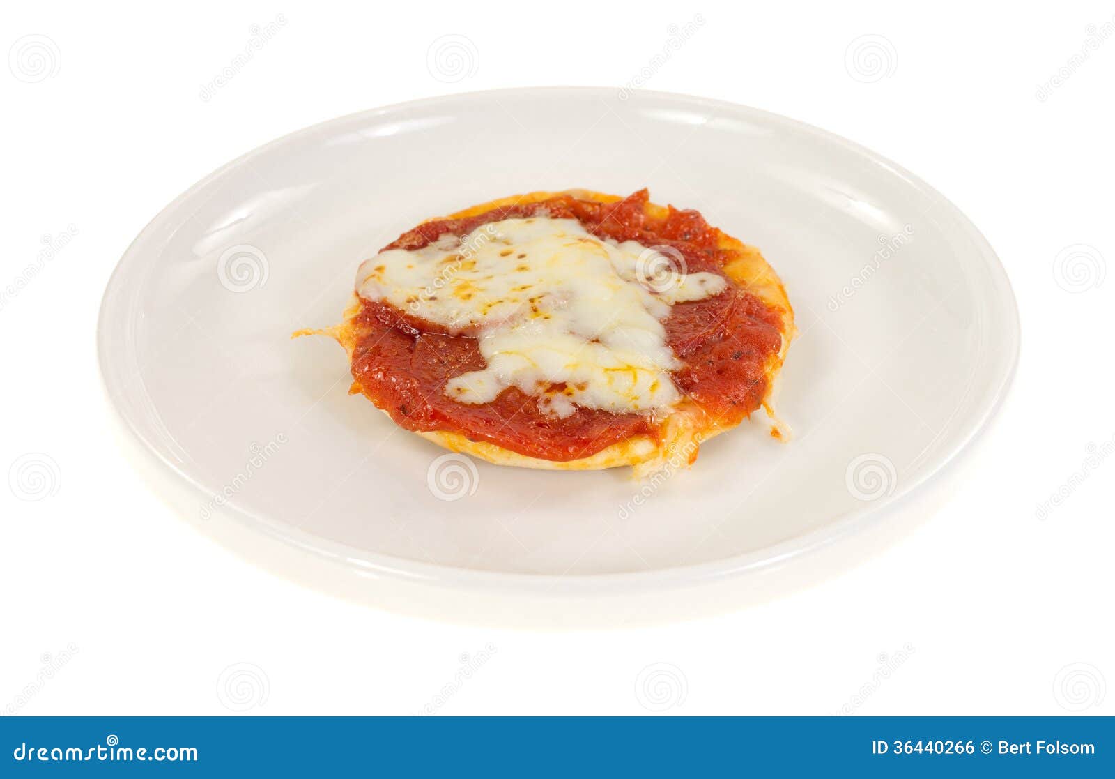A Very Small Pepperoni Pizza on a Plate Stock Photo - Image of ...