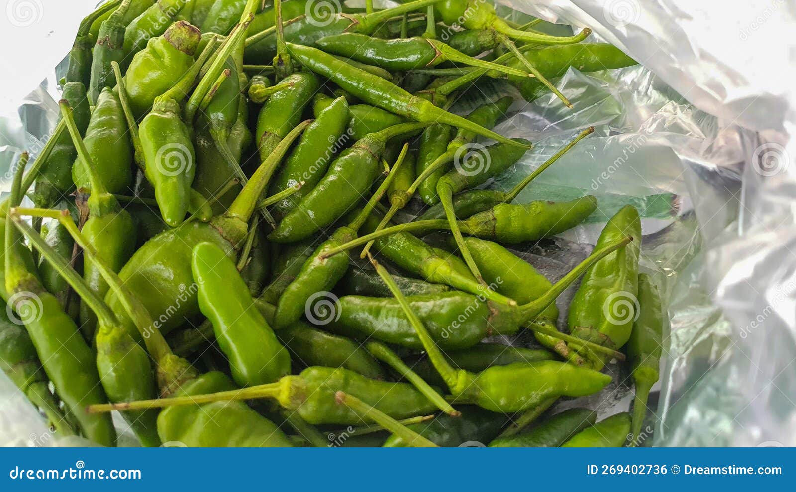 Very Spicy Green Cayenne Pepper in a Plastic Bag Stock Photo - Image of ...