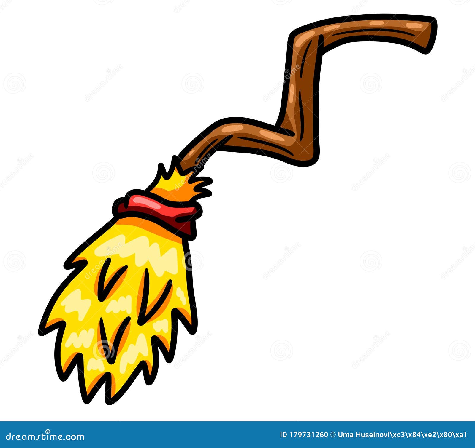 A Very Spooky Cartoon Witch Broom Stock Illustration - Illustration of ...