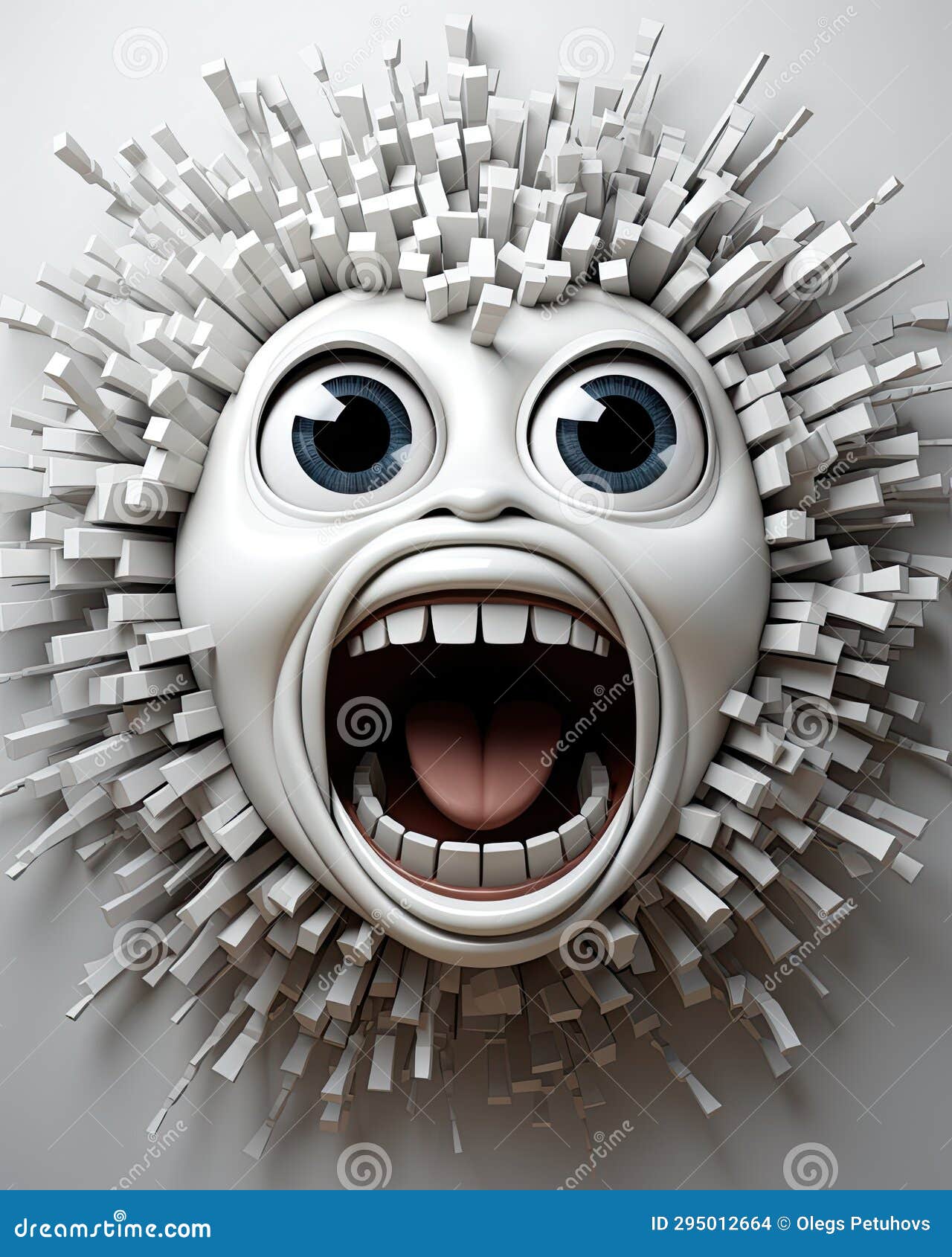 A Very Strange Looking Face with a Big Smile on it S Face. Generative ...