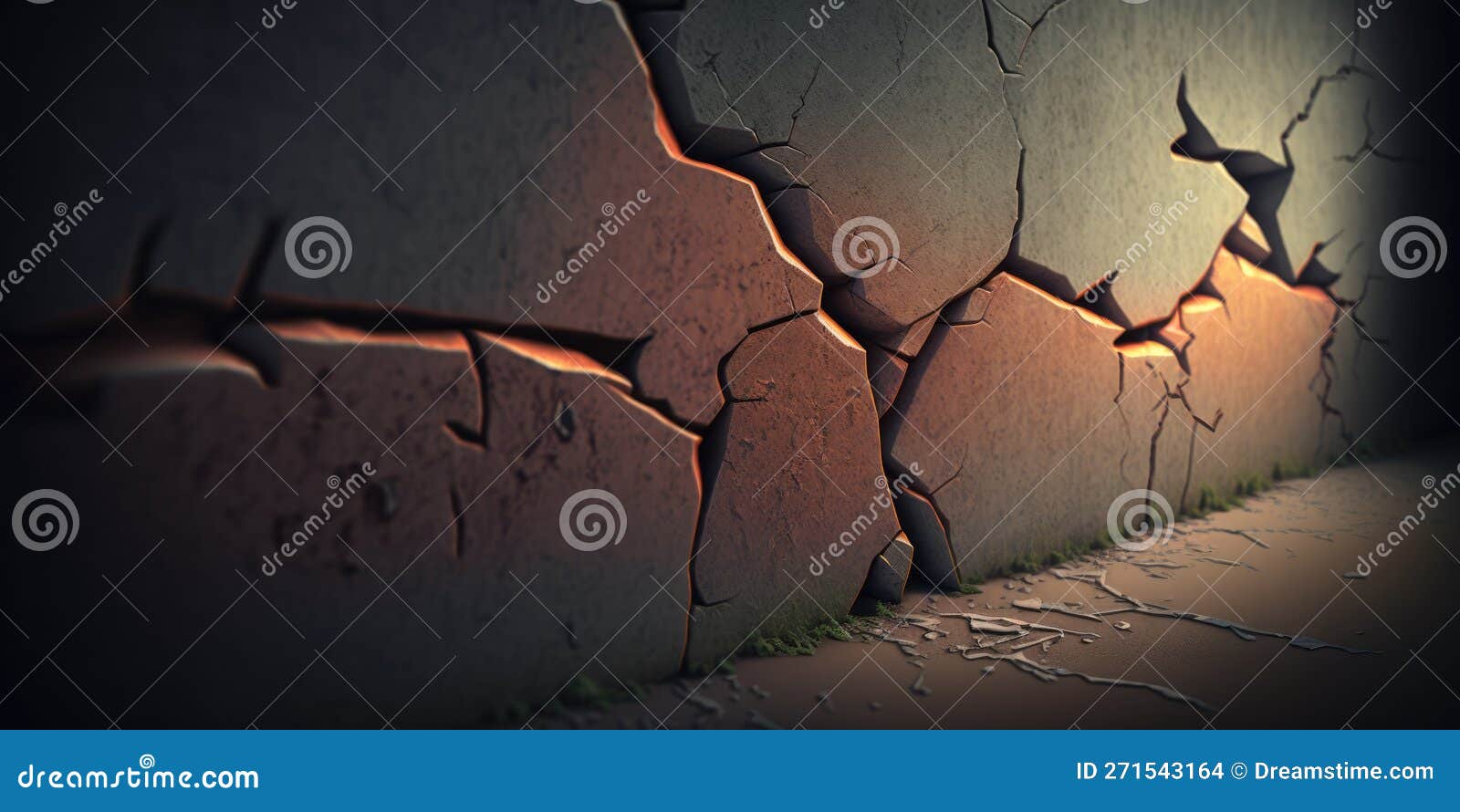 Very Strong Cracks on a Weak Wall Stock Illustration - Illustration of ...