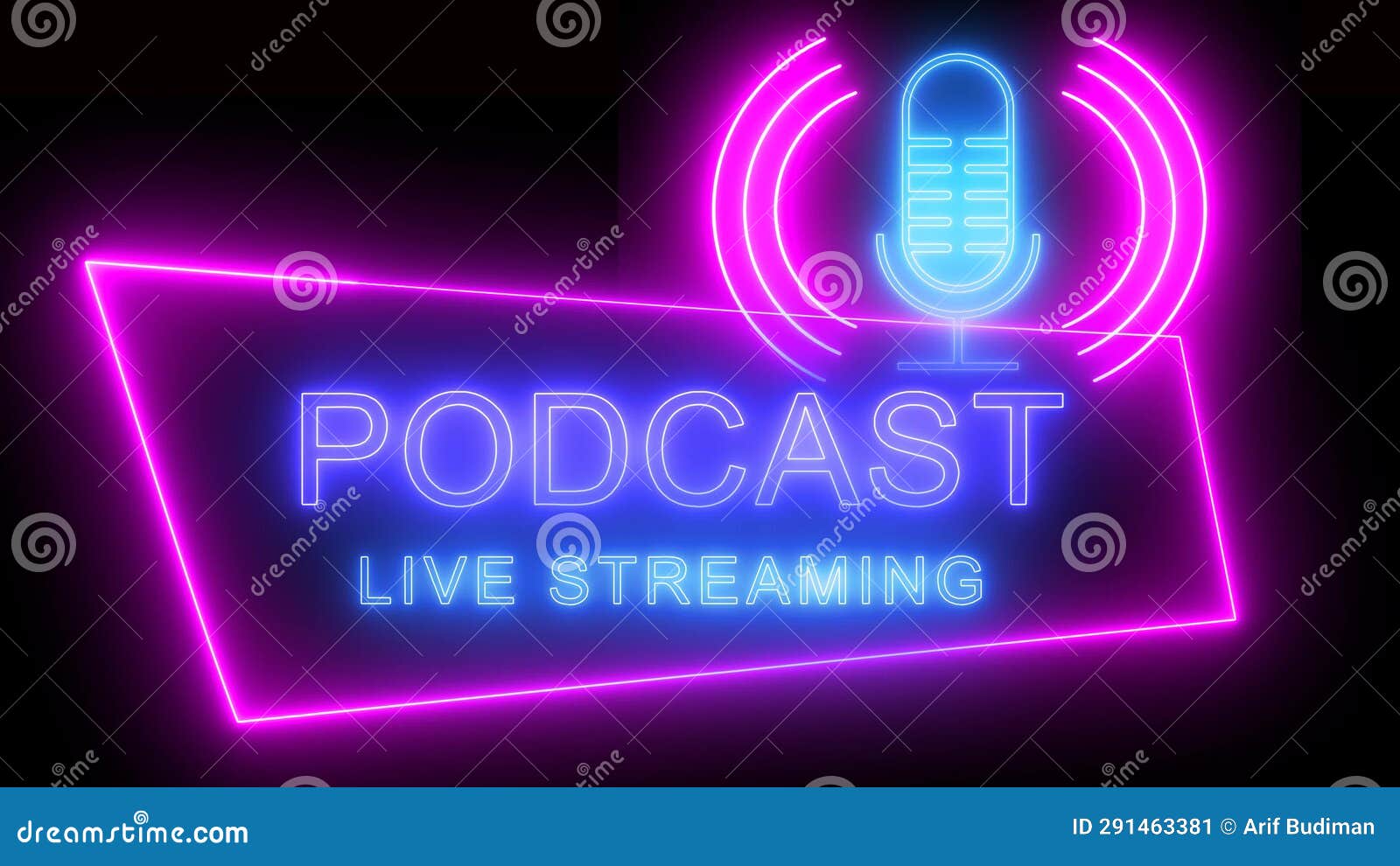 Podcast Billboard Neon Light Effect Background Stock Video - Video of ...