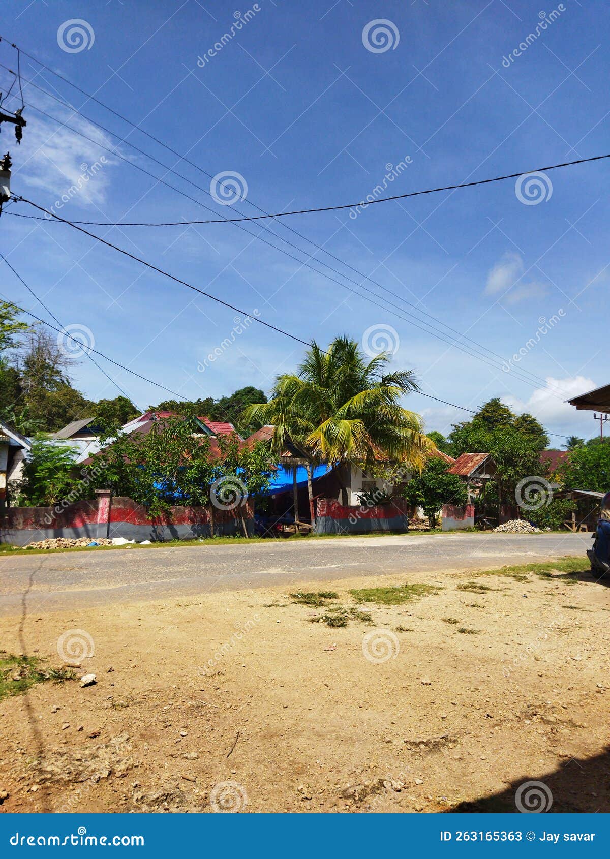 Very sunny weather village stock image. Image of flower - 263165363