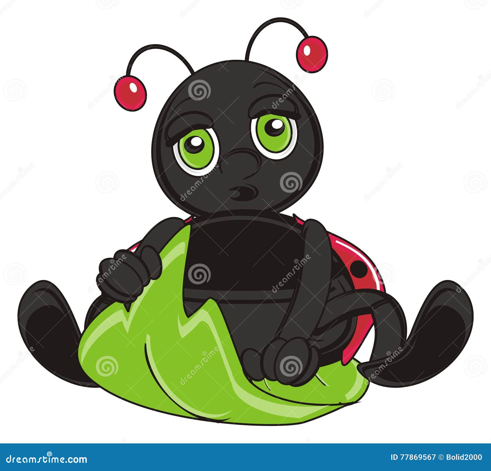 Very surprise ladybug stock illustration. Illustration of happy - 77869567