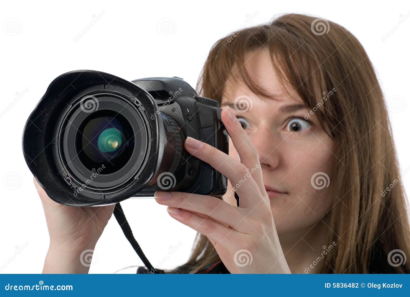 Very Surprised Photographer Stock Photo - Image of emotions, woman: 5836482