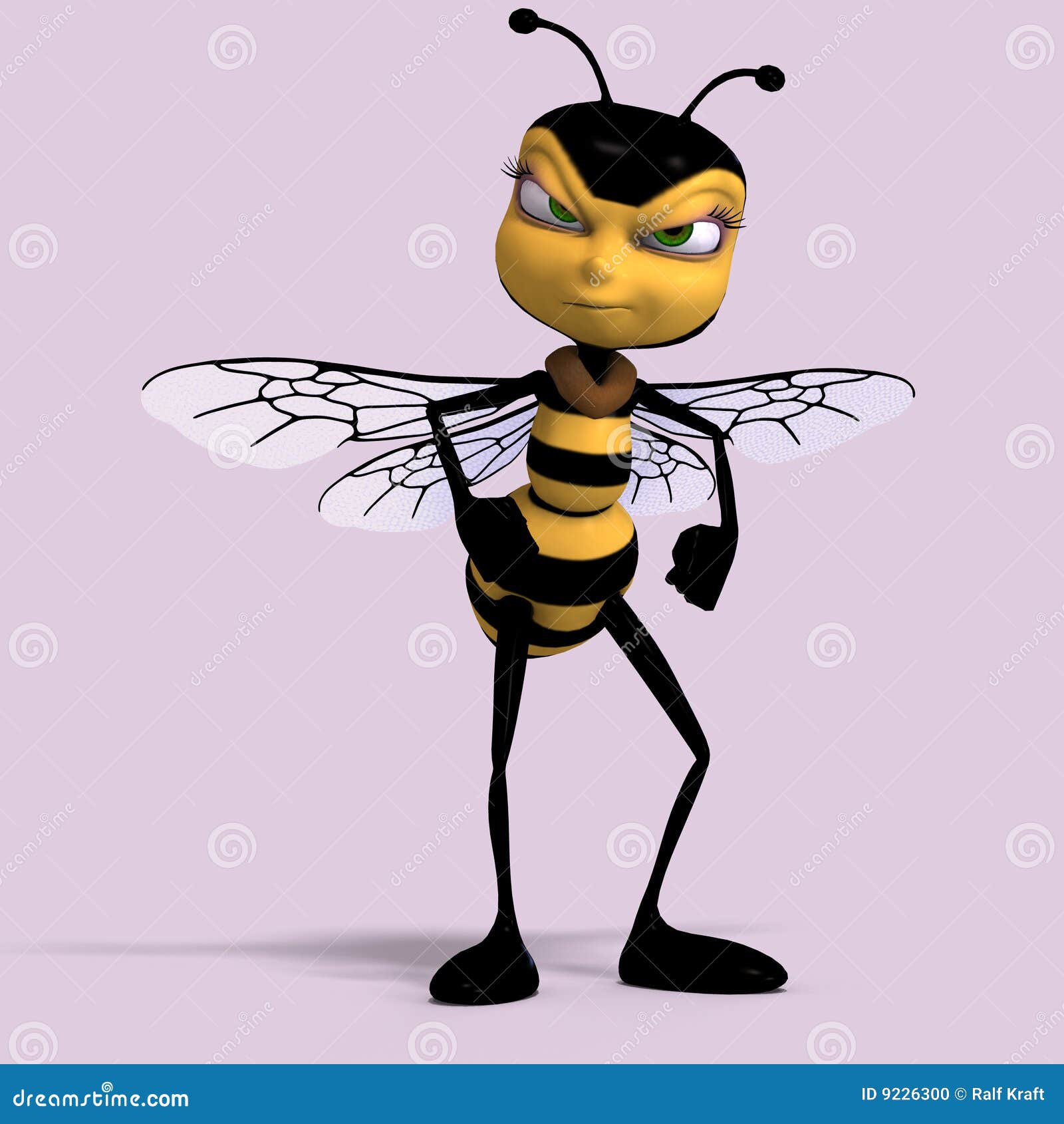 Very Sweet Render of a Honey Bee in Yellow and Stock Illustration ...