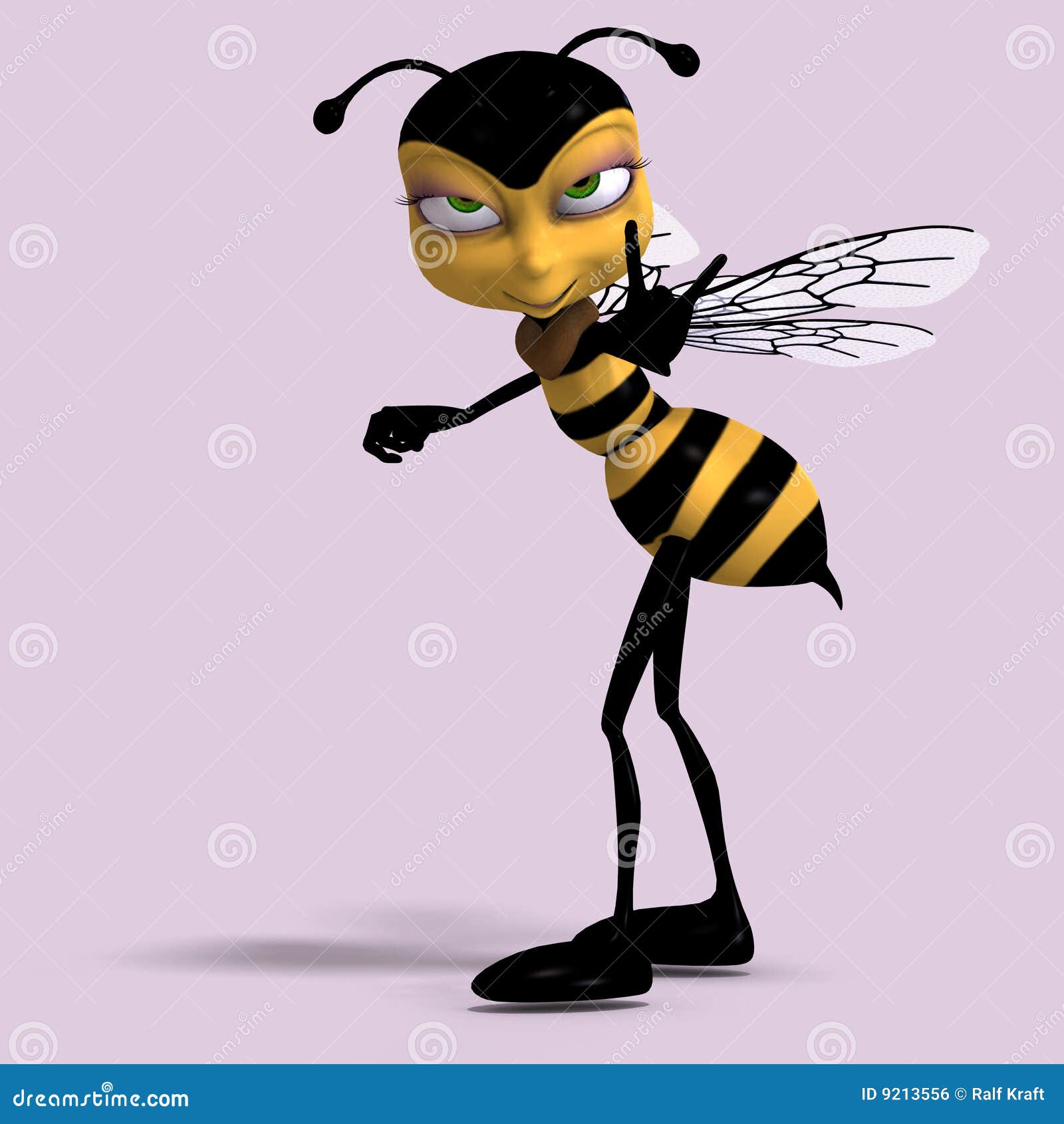 Very Sweet Render of a Honey Bee in Yellow and Bla Stock Illustration ...