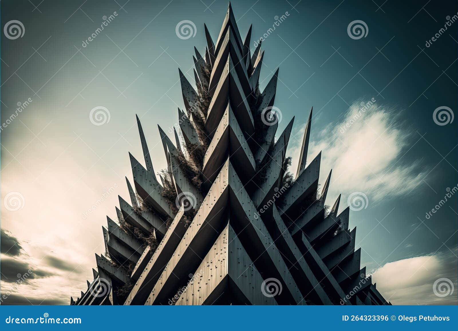 A Very Tall Building with a Very Large Triangle on Top of it S Side and ...