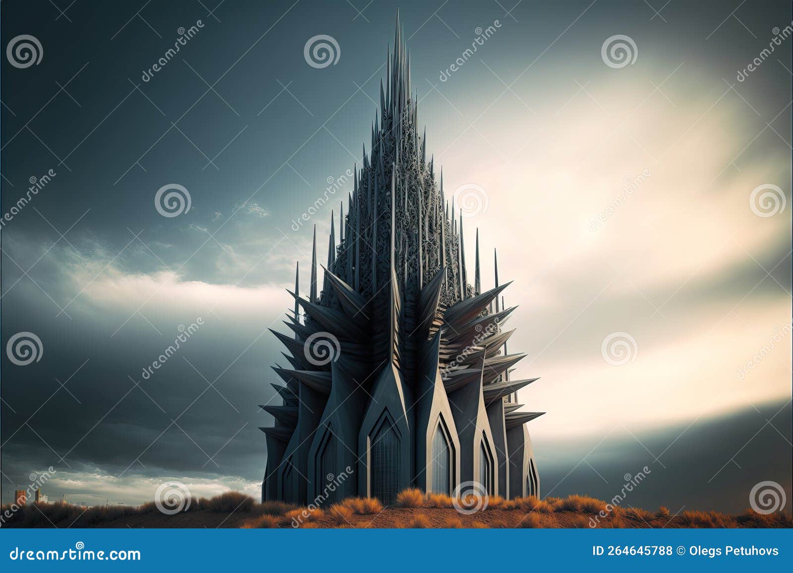 A Very Tall Building with a Very Tall Spire on Top of it S Side in the ...