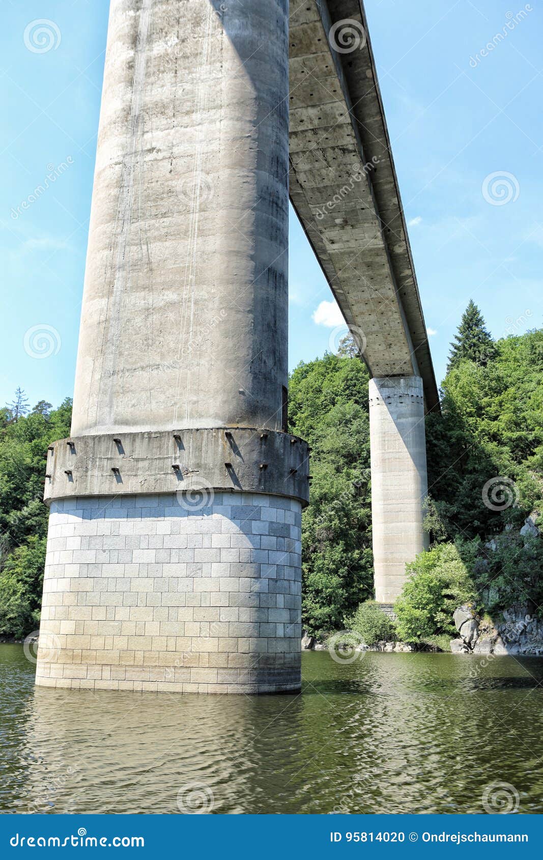 Very Tall Concrete Bridge Supports Stock Photo - Image of architecture ...