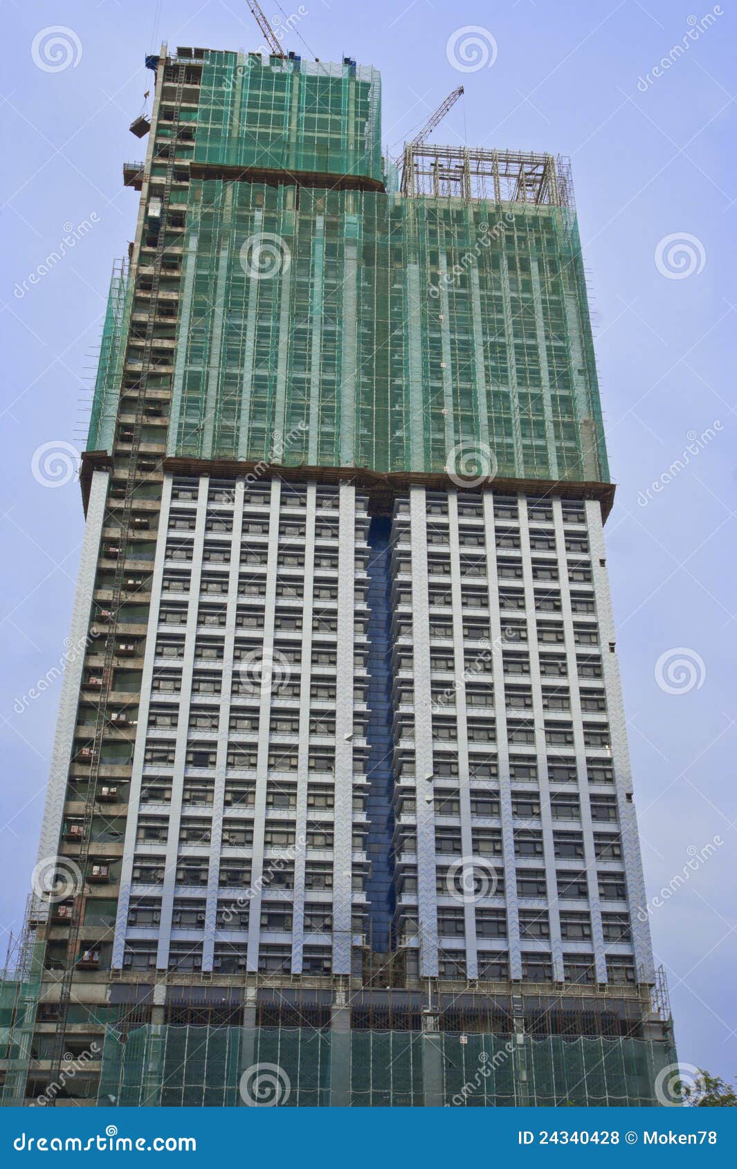 Very Tall High Rise Skyscraper Under Construction Stock Photo - Image ...