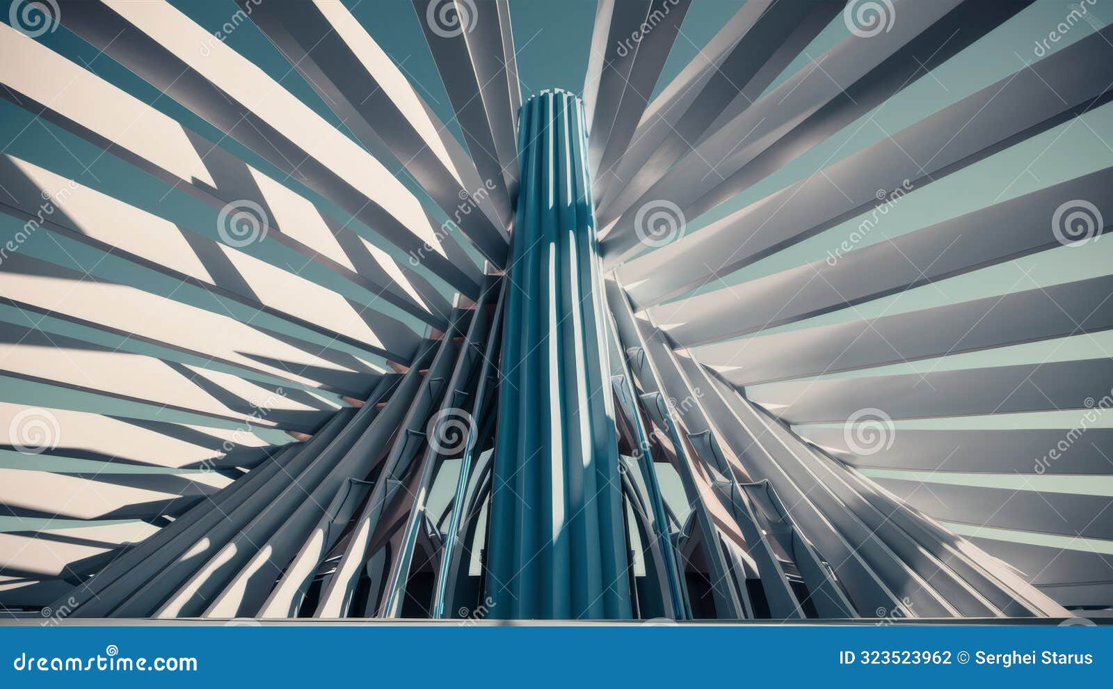 A Very Tall Structure with Many Different Angles and Shapes, AI Stock ...