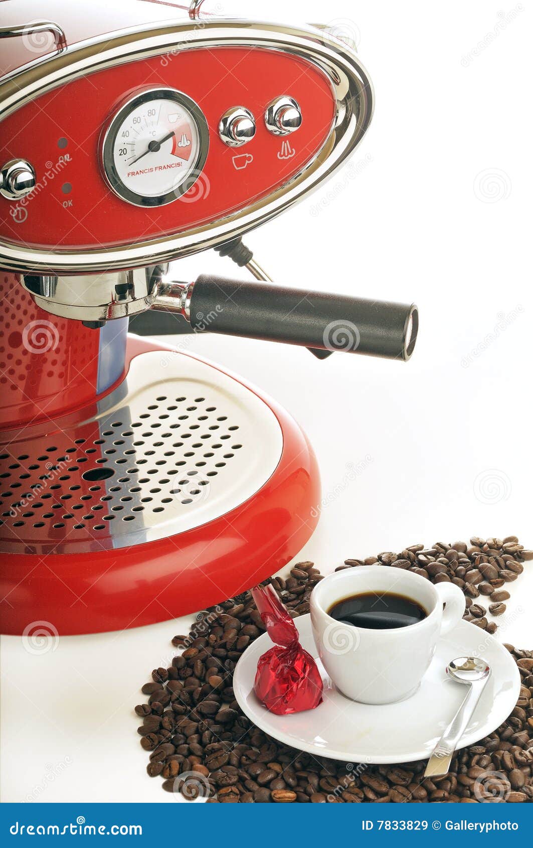Very Tasteful Espresso with Coffee Maker Stock Image - Image of bubble ...