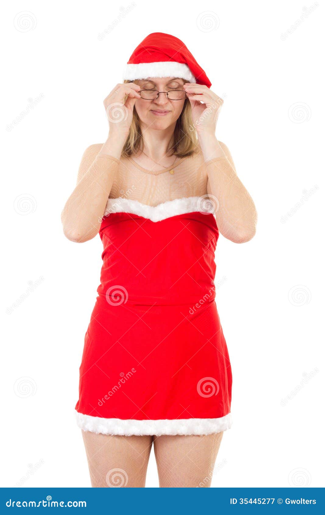 Very tired Mrs. Claus stock image. Image of business - 35445277