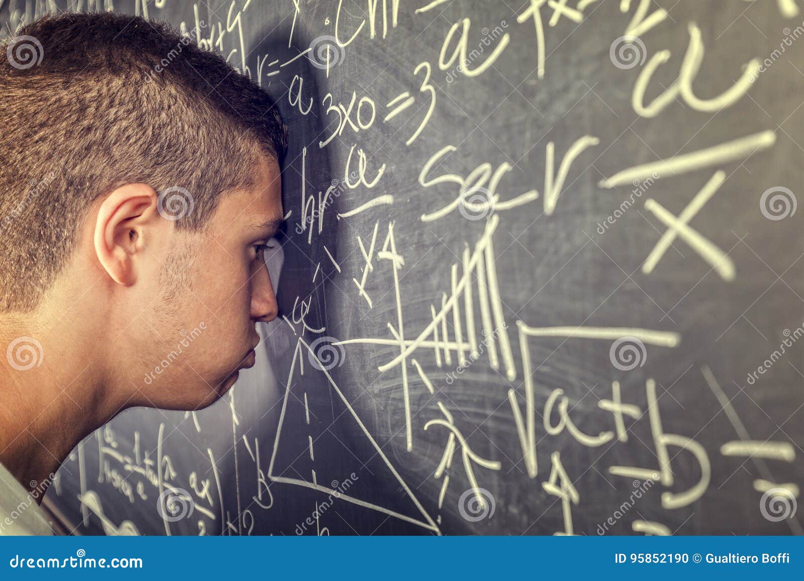 Very tired student stock photo. Image of portrait, solution - 95852190