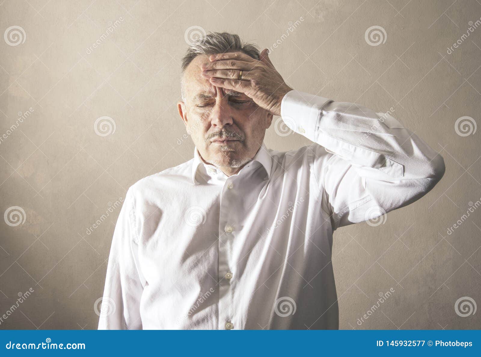 Very tired and worried man stock image. Image of expressions - 145932577