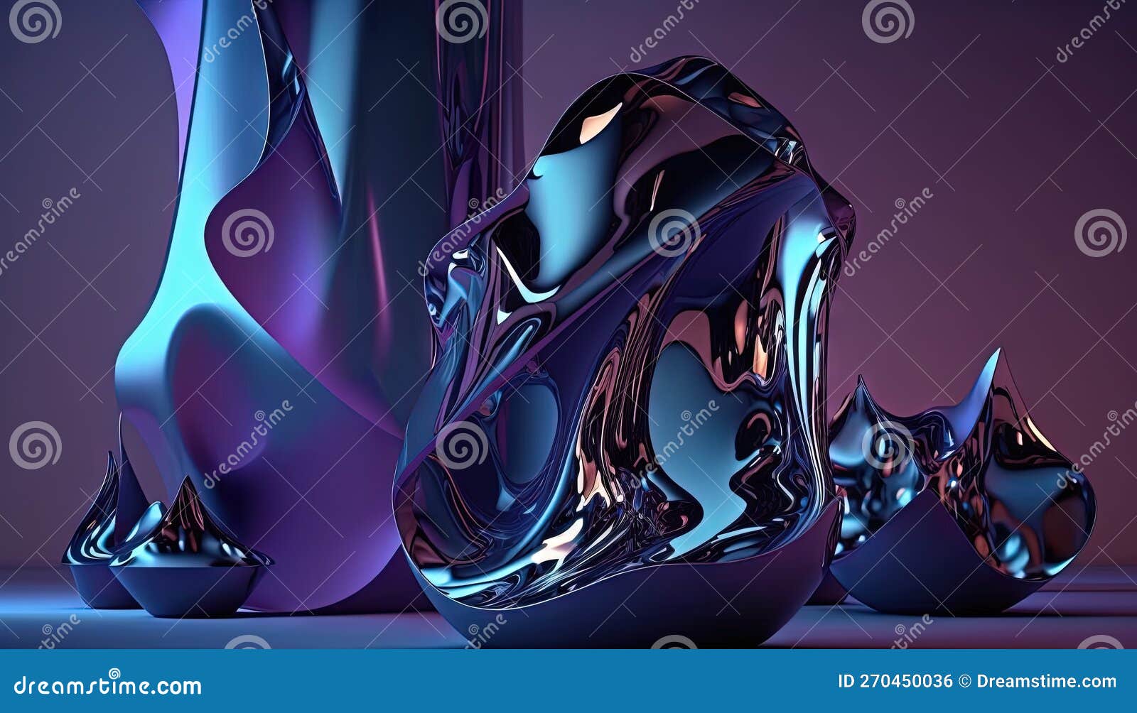 A Very Unusual Looking Object with a Lot of Shiny Material. Generative ...