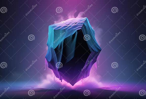 A Very Unusual Rock Shaped Like a Cube, in a Dark Background with ...