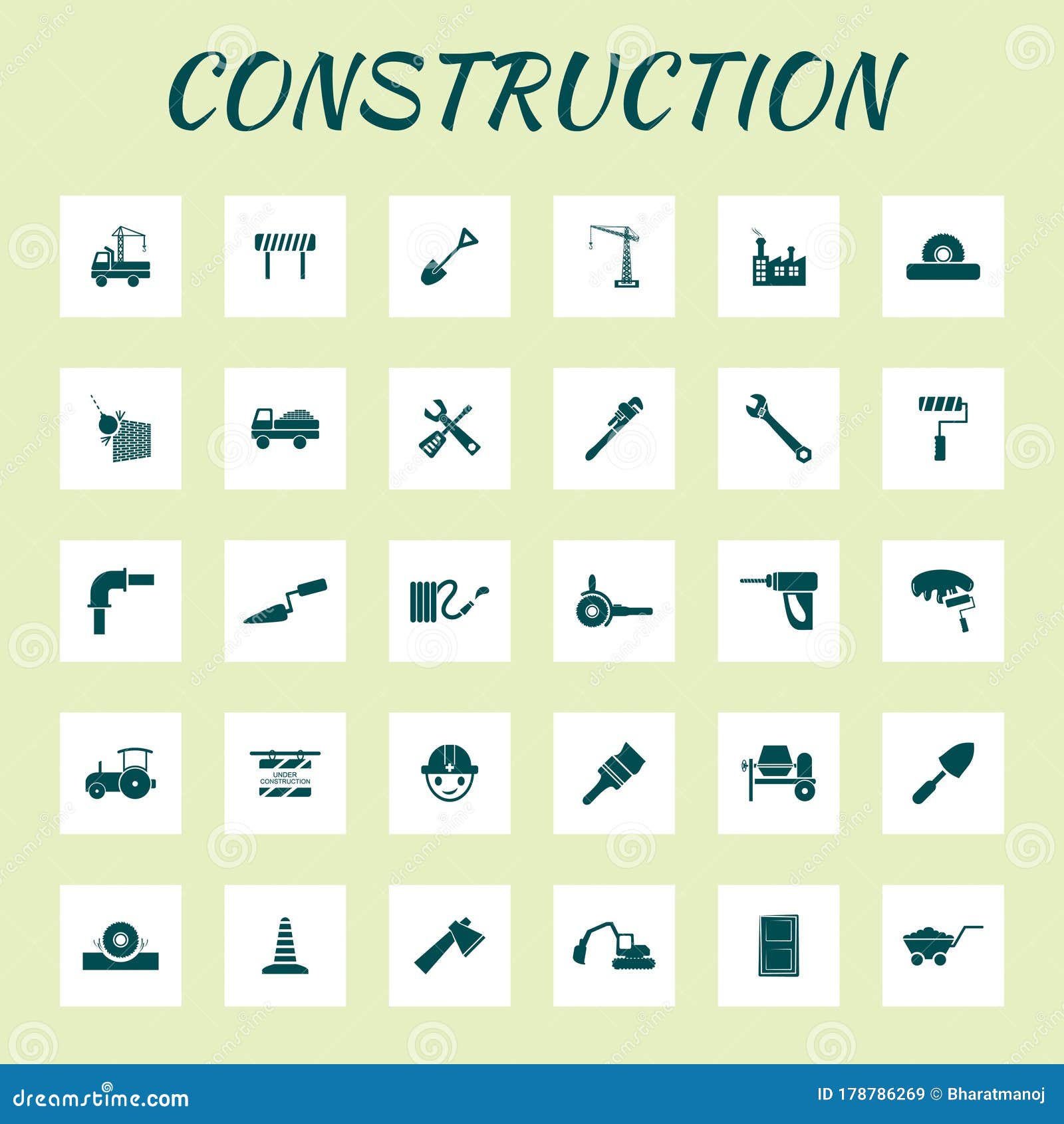 Very Useful Editable Construction Icon Set Stock Vector - Illustration ...