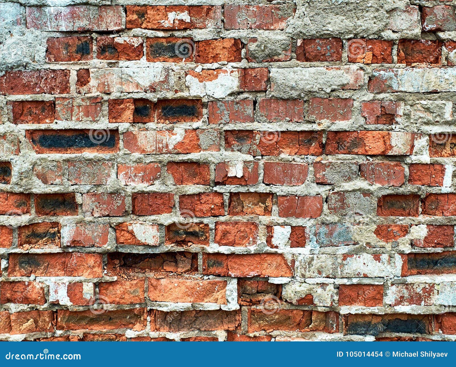 Very Worn Out Red Brick Wall Texture, Background Stock Photo - Image of ...