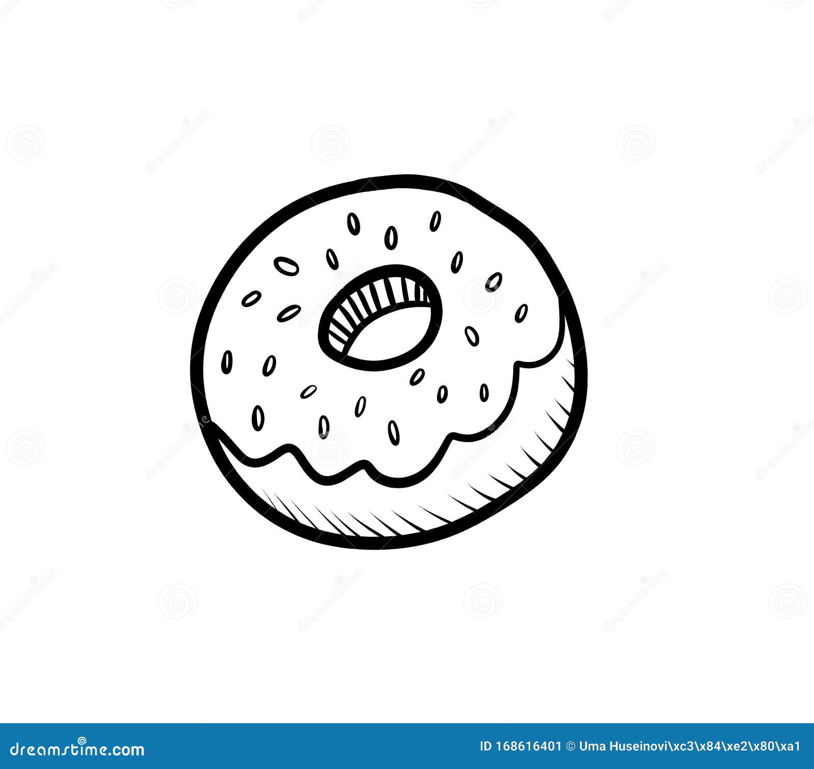 A Very Yummy Donut Doodle stock illustration. Illustration of ...