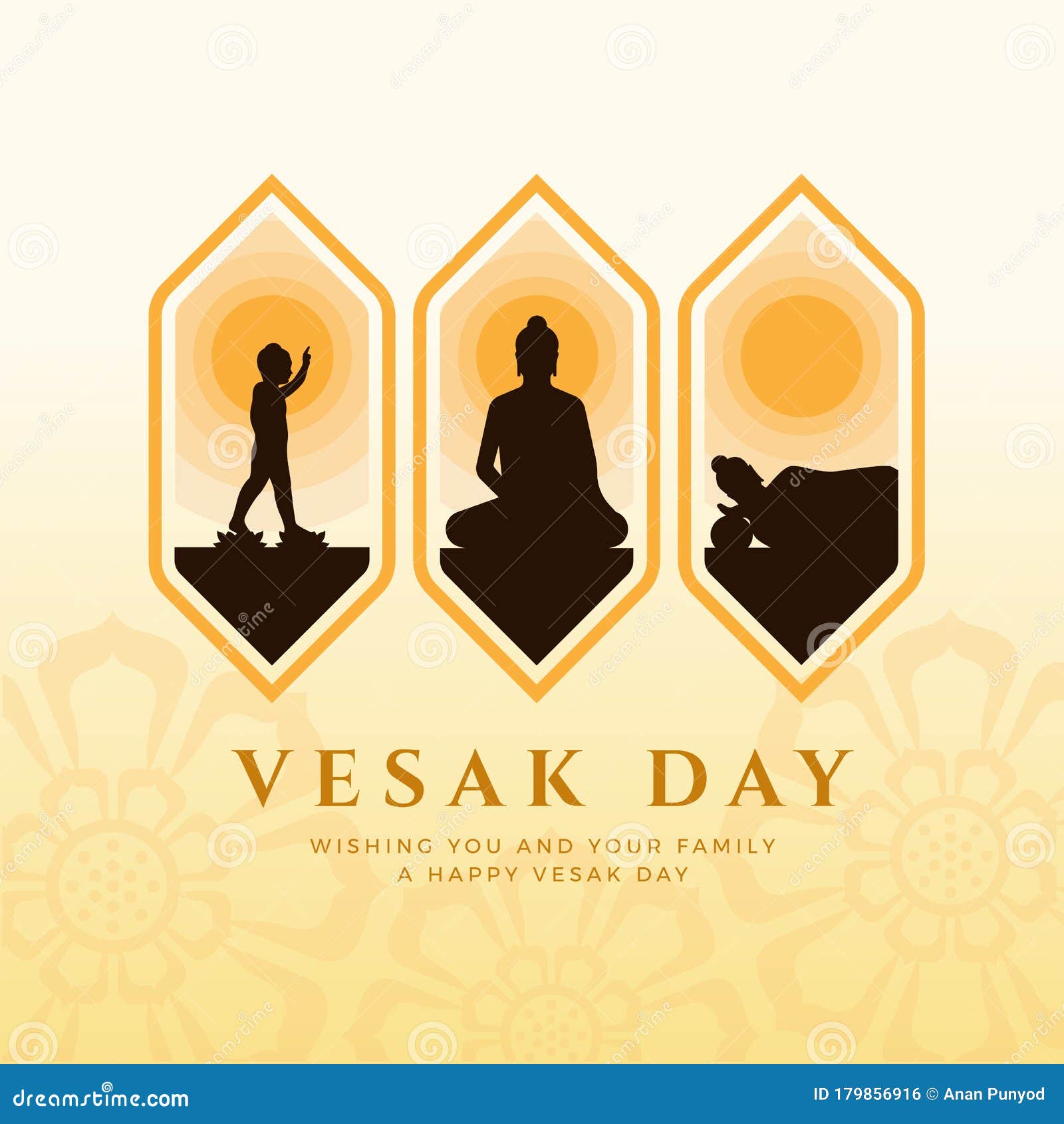 Vesak Day Banner with Three Events on Vesak Day are Nativity ...