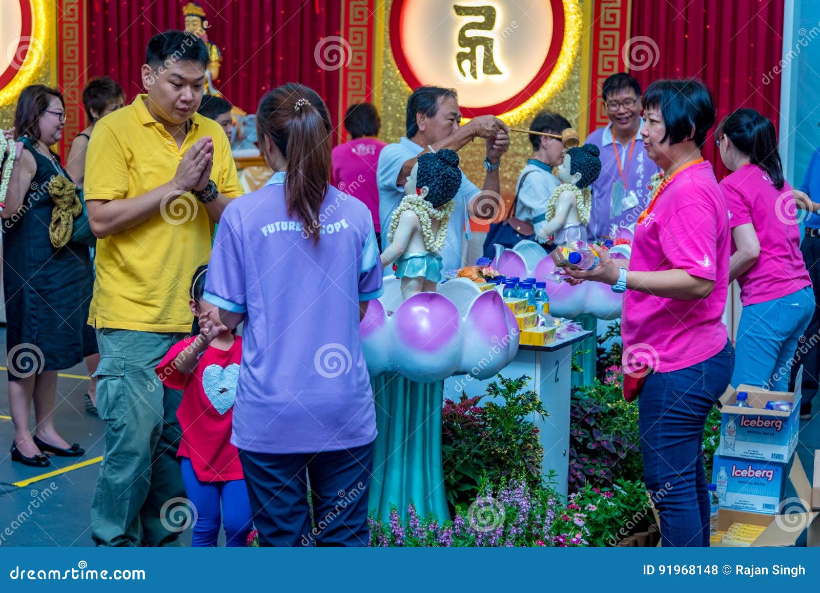 Vesak Day Bathing the Buddha Editorial Stock Photo - Image of folded ...