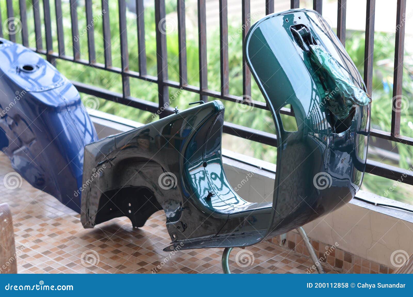 Vespa Motorcycle Frame after Repainting Stock Photo - Image of produce ...